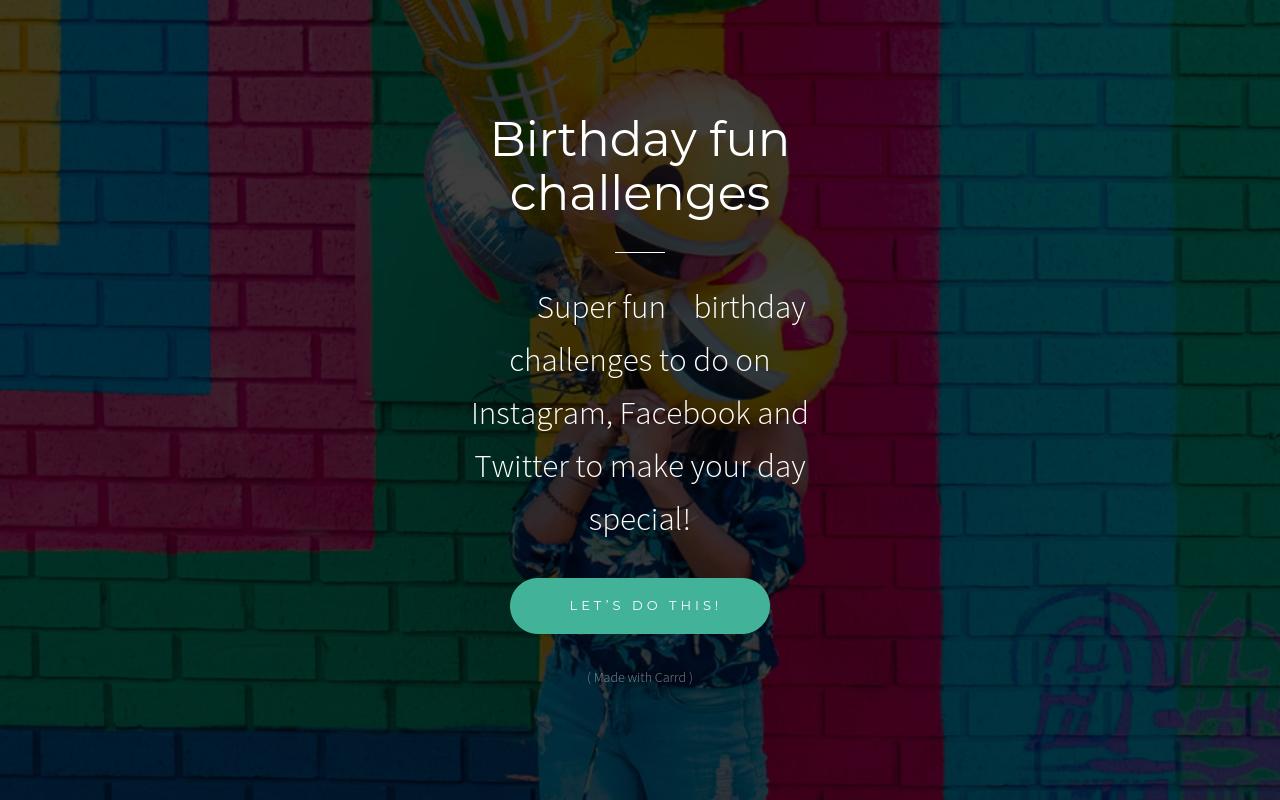 Birthday fun challenges